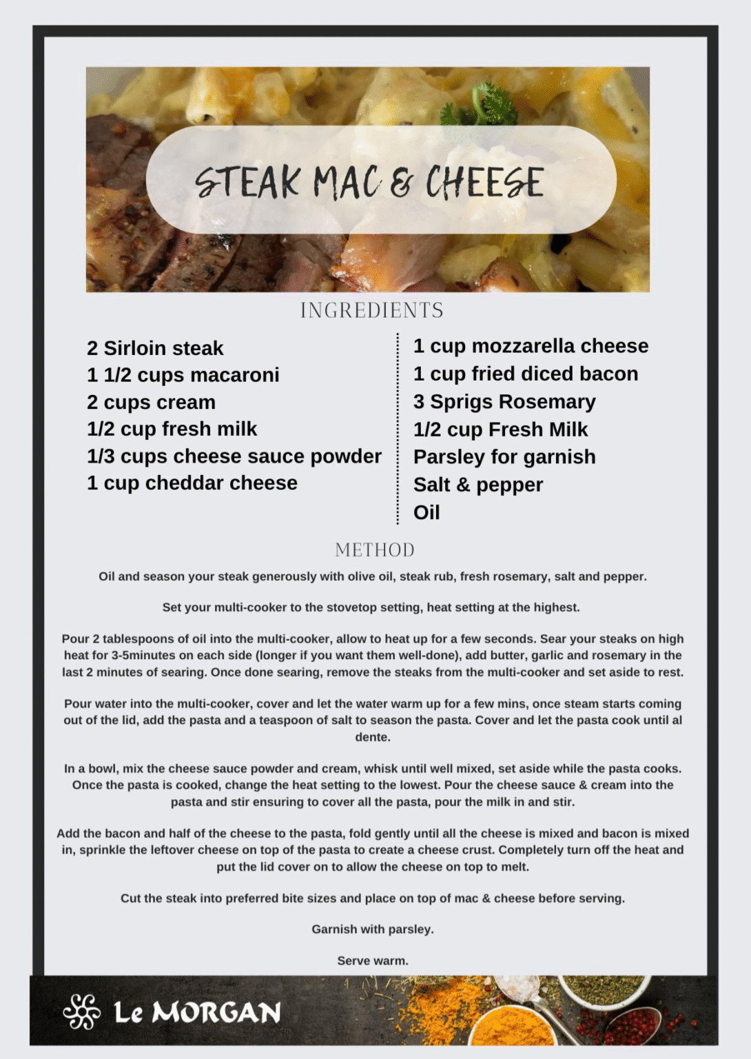 Steak Mac & Cheese - Le Morgan